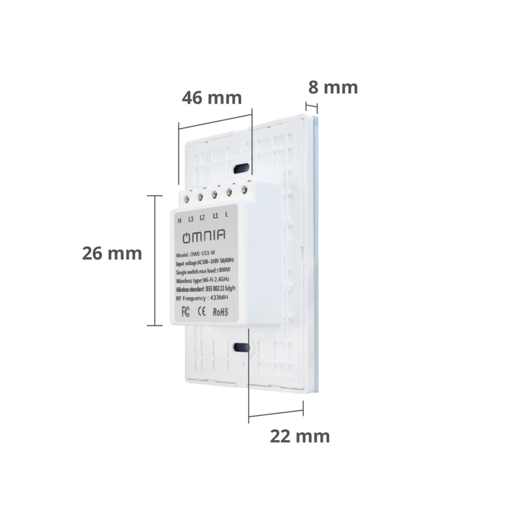 Apagador Inteligente Omnia híbrido WiFi/RF 1 Vía – Tienda CNFL
